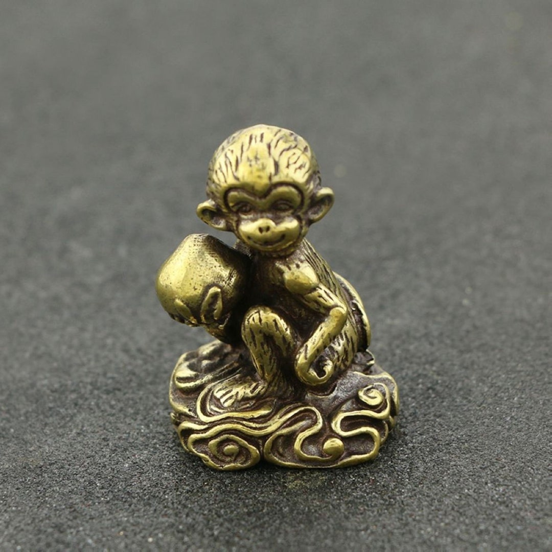 Brass Monkey Curio Retro Chinese Statue Animal Figurines Collection - Etsy