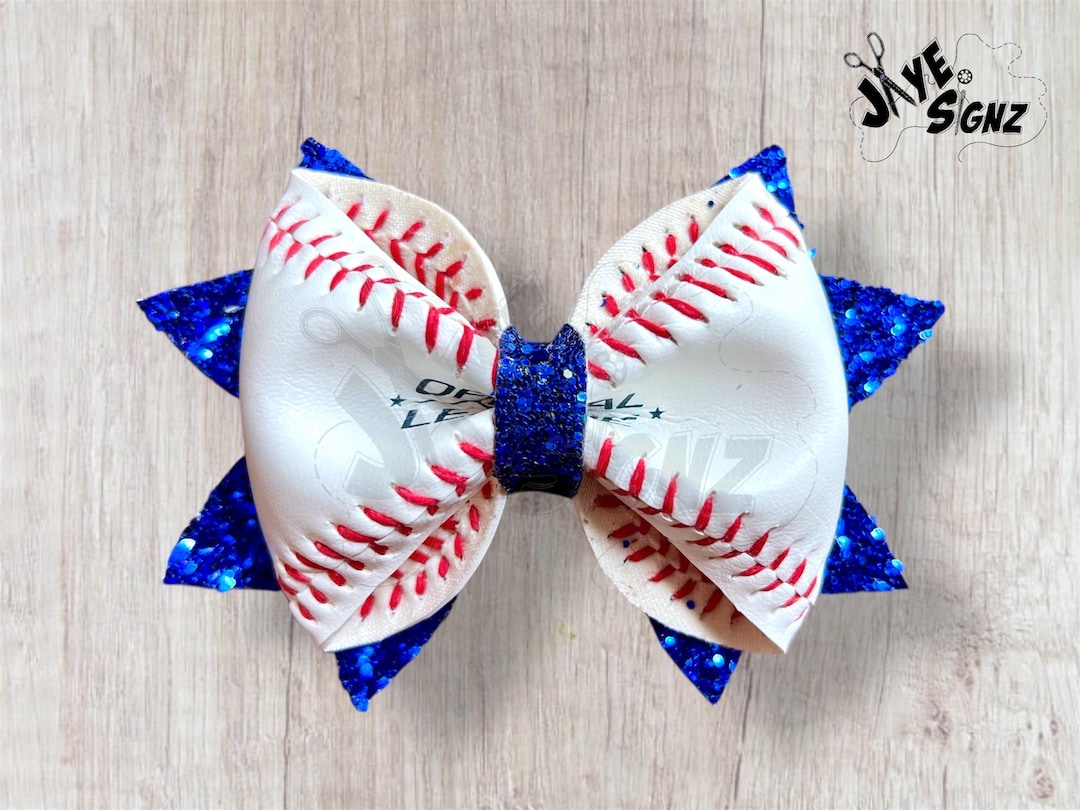 Baseball Hair Bow | Real Baseball Skin Hair Bow | Girls Hair Bow ...