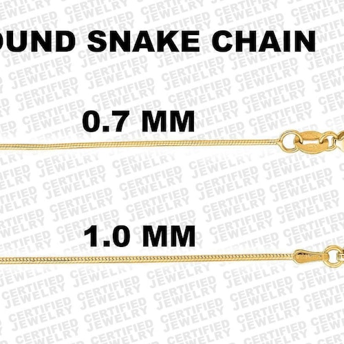 3mm Round Snake Chain Necklace 14k Solid Yellow Gold Round - Etsy