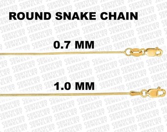 Vintage 18K Solid Yellow Gold Snake Link Chain Necklace 18'' - Etsy