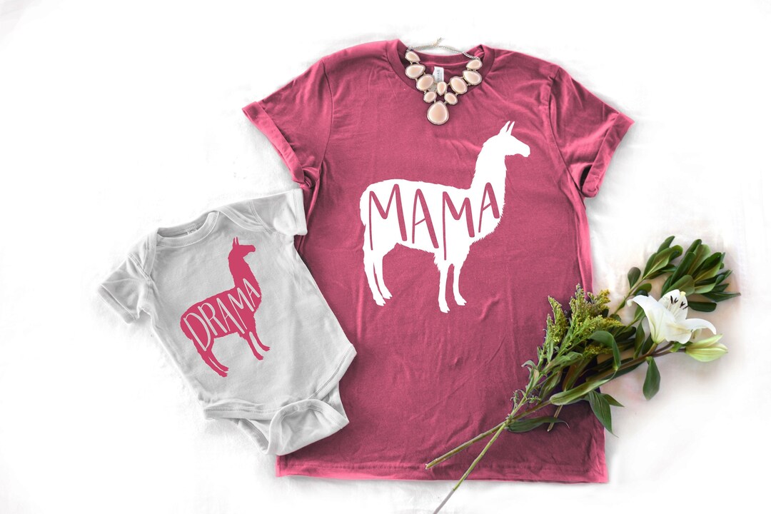 Mama Llama Drama Llama Mommy and Me Set | Mom and Daughter Matching ...