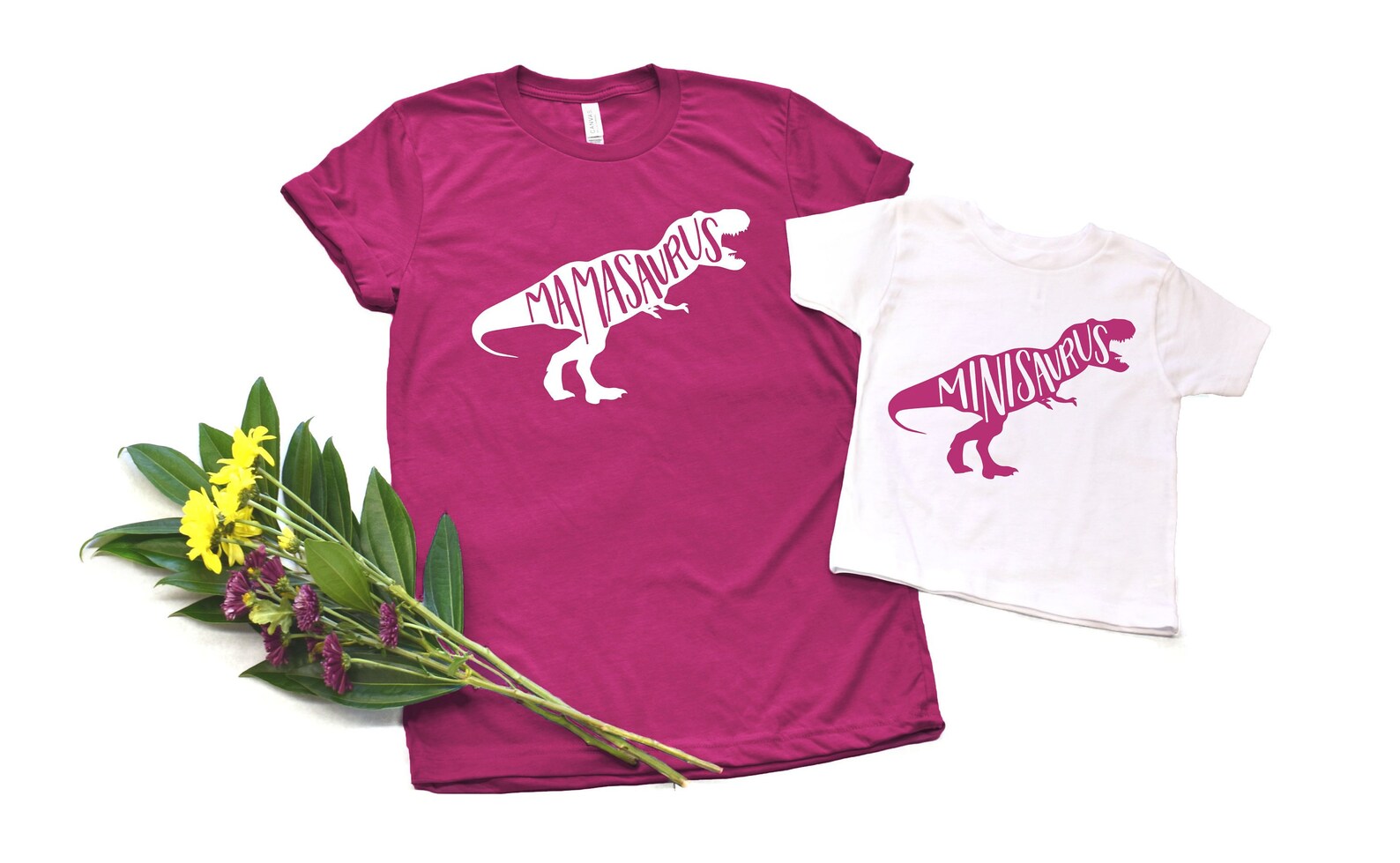 Mamasaurus and Minisaurus Rex PINK Mommy and Me Shirts | Etsy