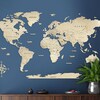 Wooden Wall Map With Cities and Rivers Wooden Map of the World Home ...