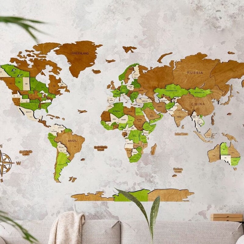 Abstract World Map - Etsy