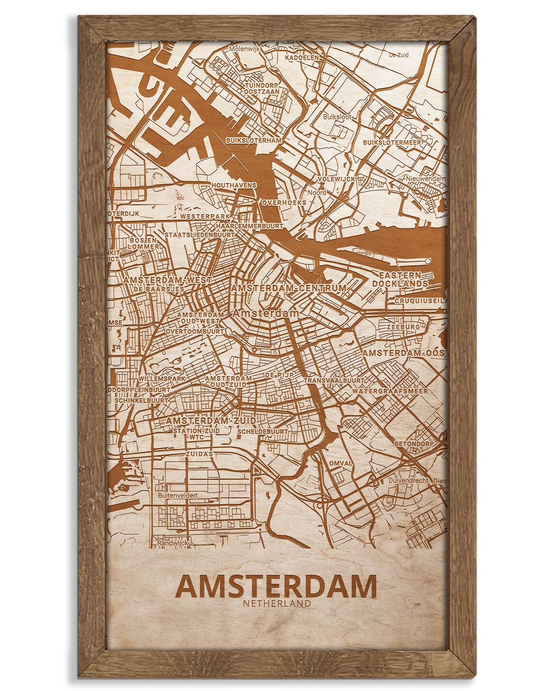 Amsterdam Map, City Map, Amsterdam Engraved, Netherlands,town ...