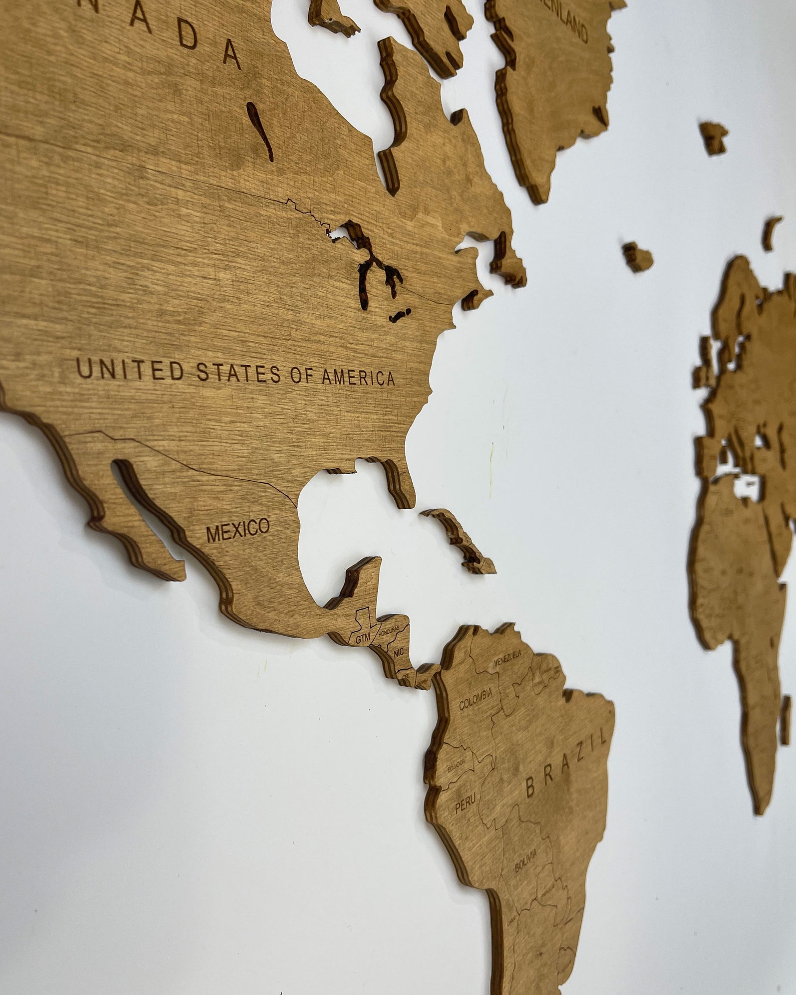 Wooden Wall Map | Wooden Map of the World | Wind Rose | Frames | Wall ...