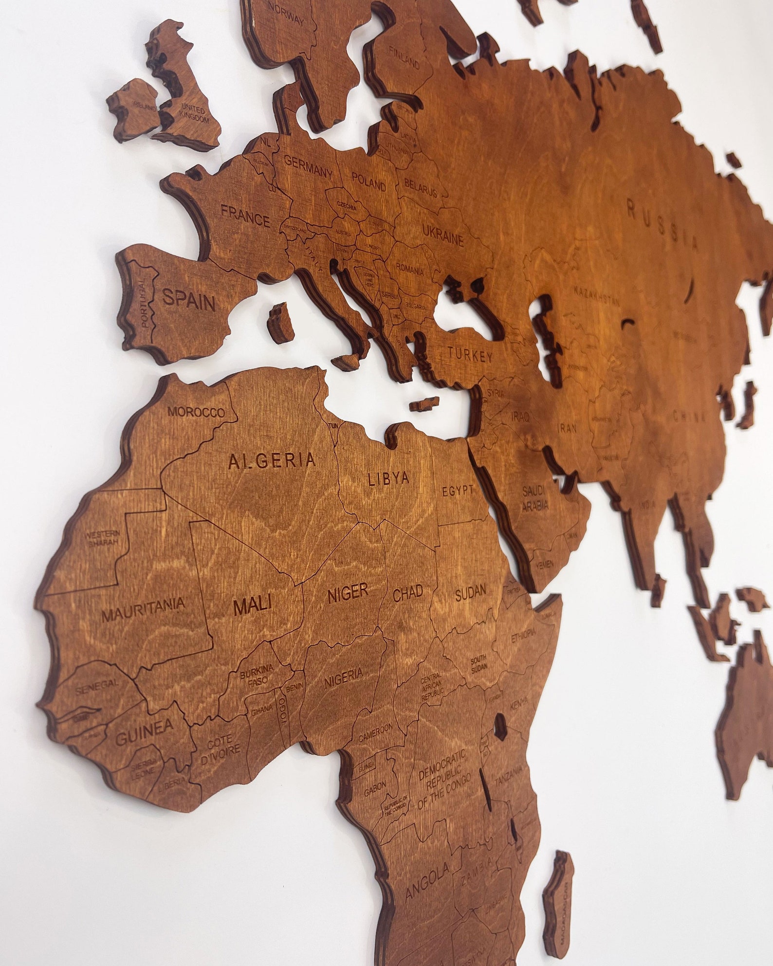 Wooden Wall Map Wooden Map of the World Wind Rose Frames - Etsy Canada