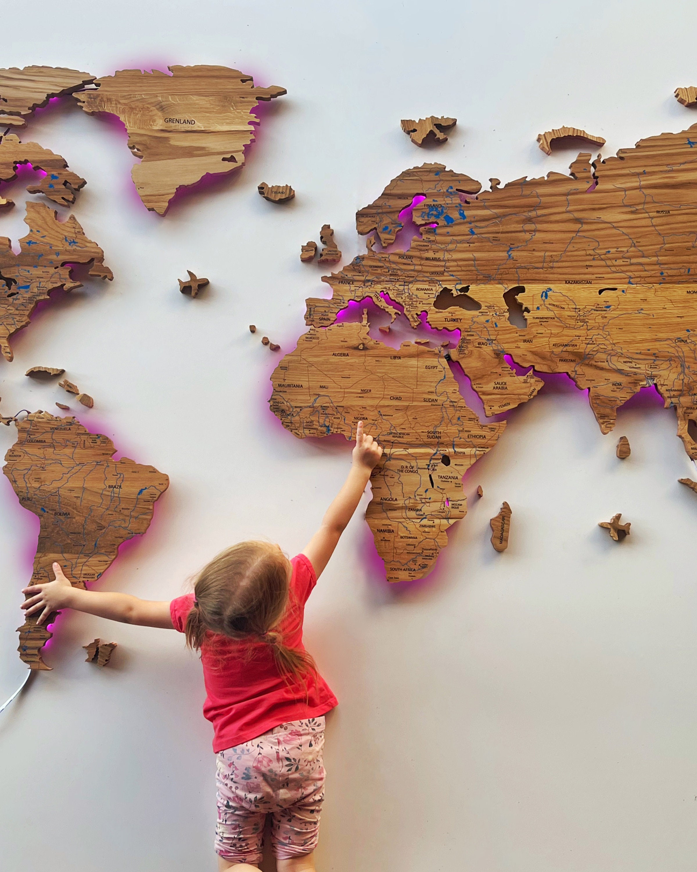 Mapa de LED Mapa do mundo Mapa do mundo Mapa do mundo com LEDs ...