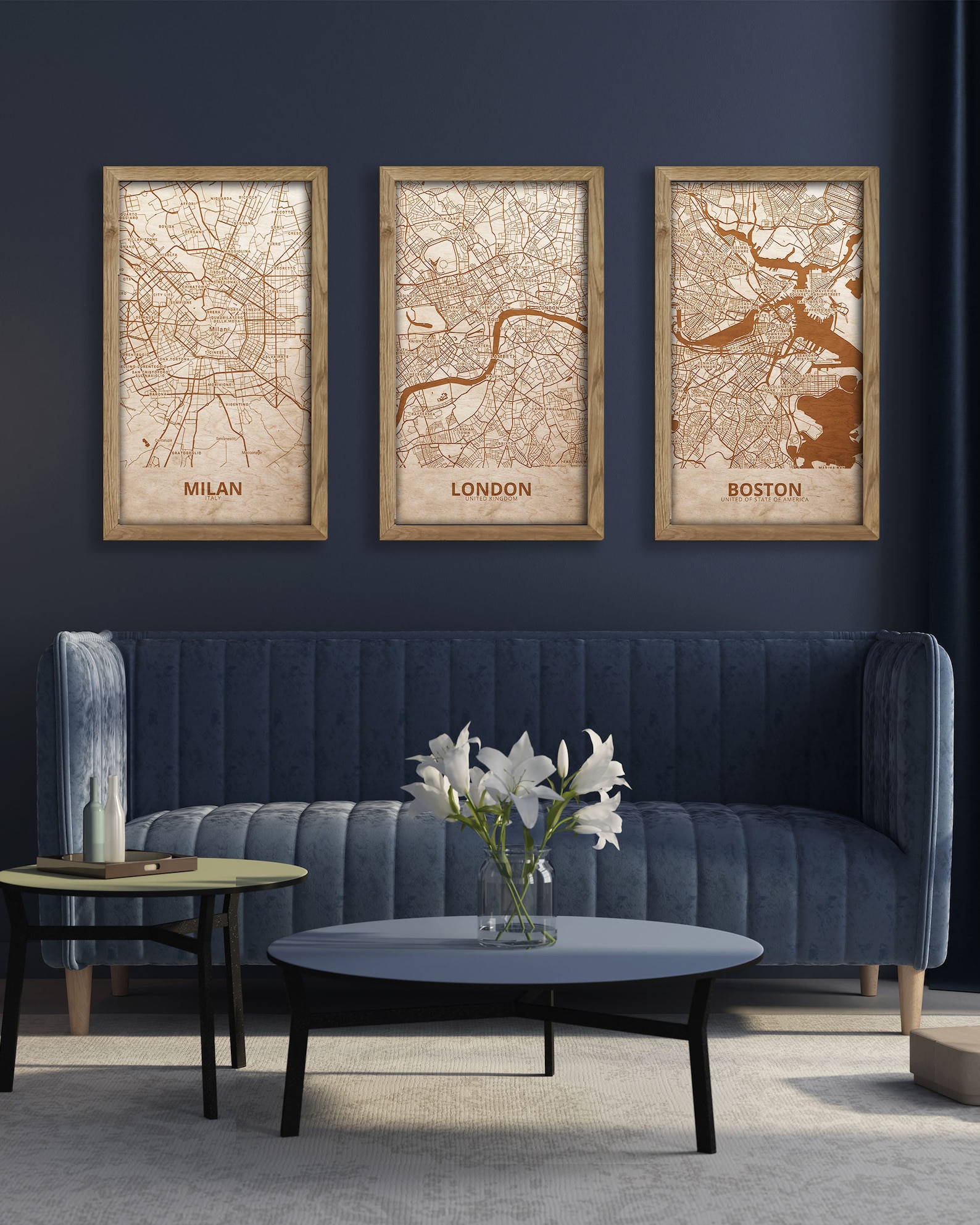 London Wooden Map Map of London London Map Wall Art Street - Etsy