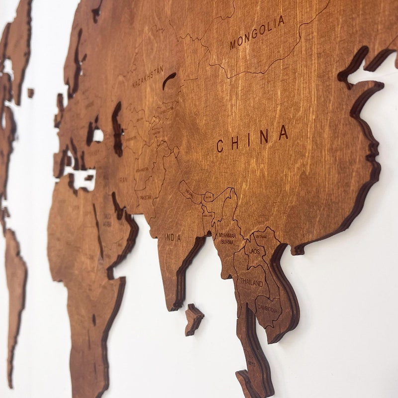Rustic World Map - Etsy