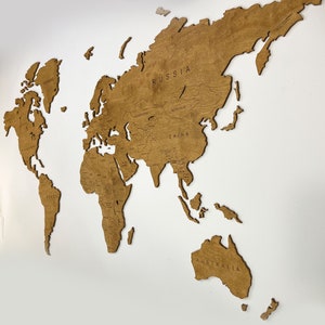 Wooden World Map Rustic Wall Decor Wall Decor Travel Map Christmas ...