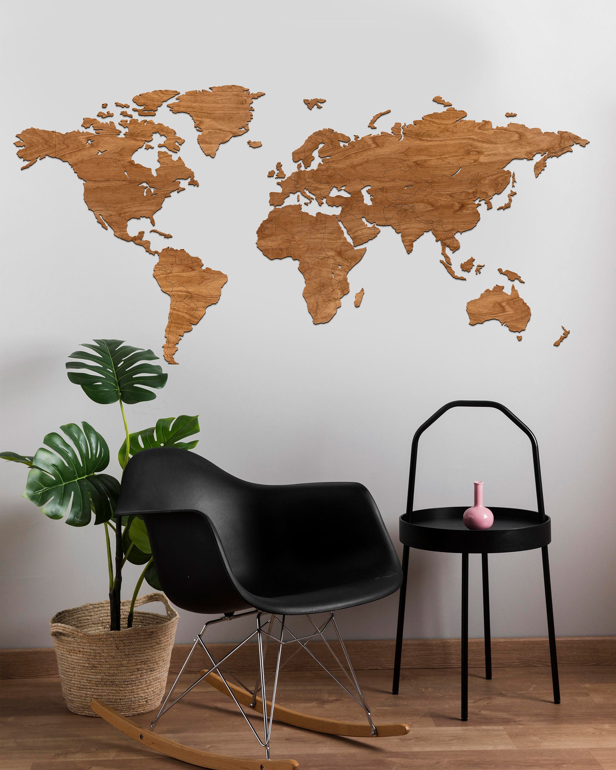 Wooden Wall Map Wooden Map of the World Wind Rose Frames | Etsy