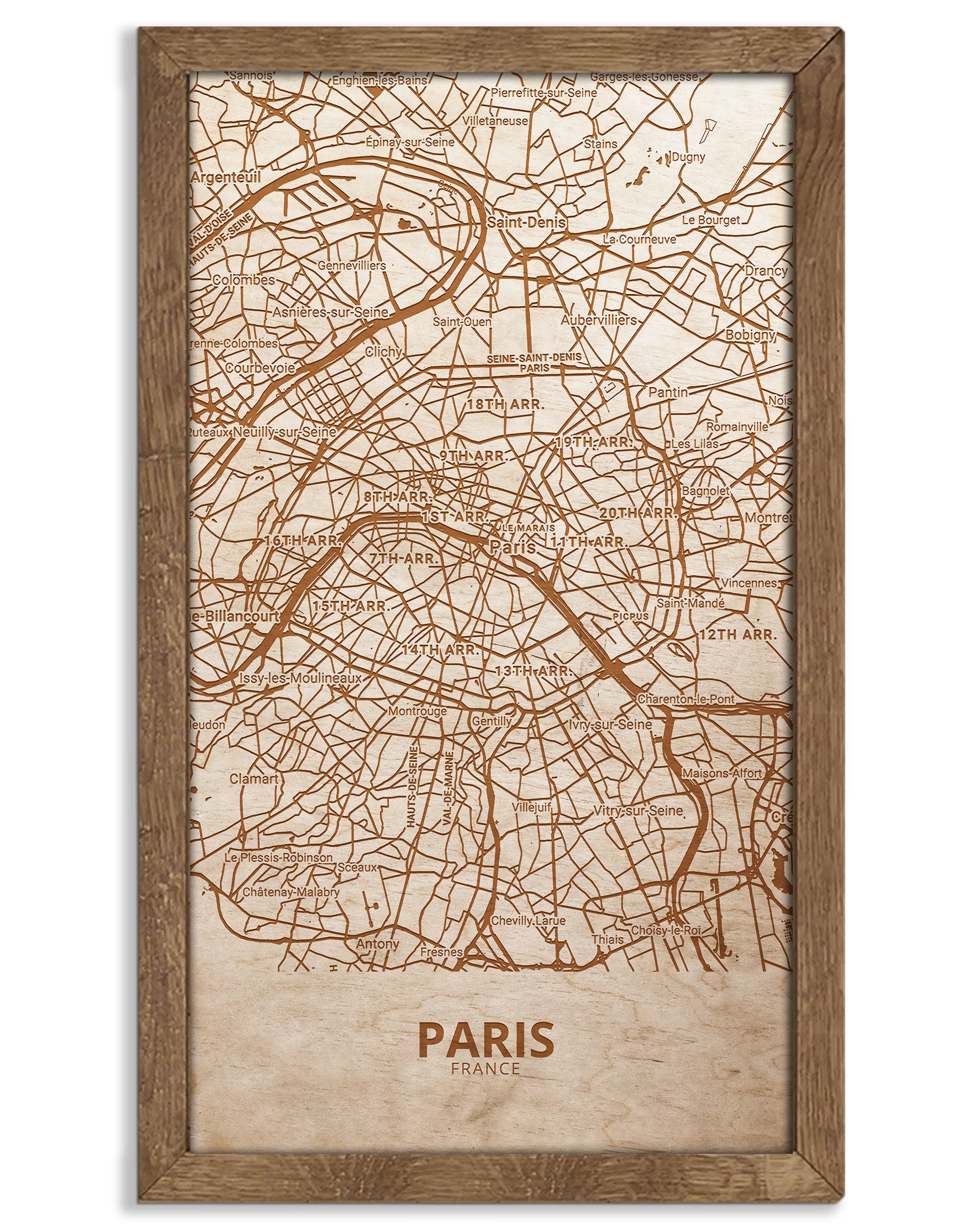 Paris Map Wall Art Paris Wood Map Wood Map of France Wall - Etsy