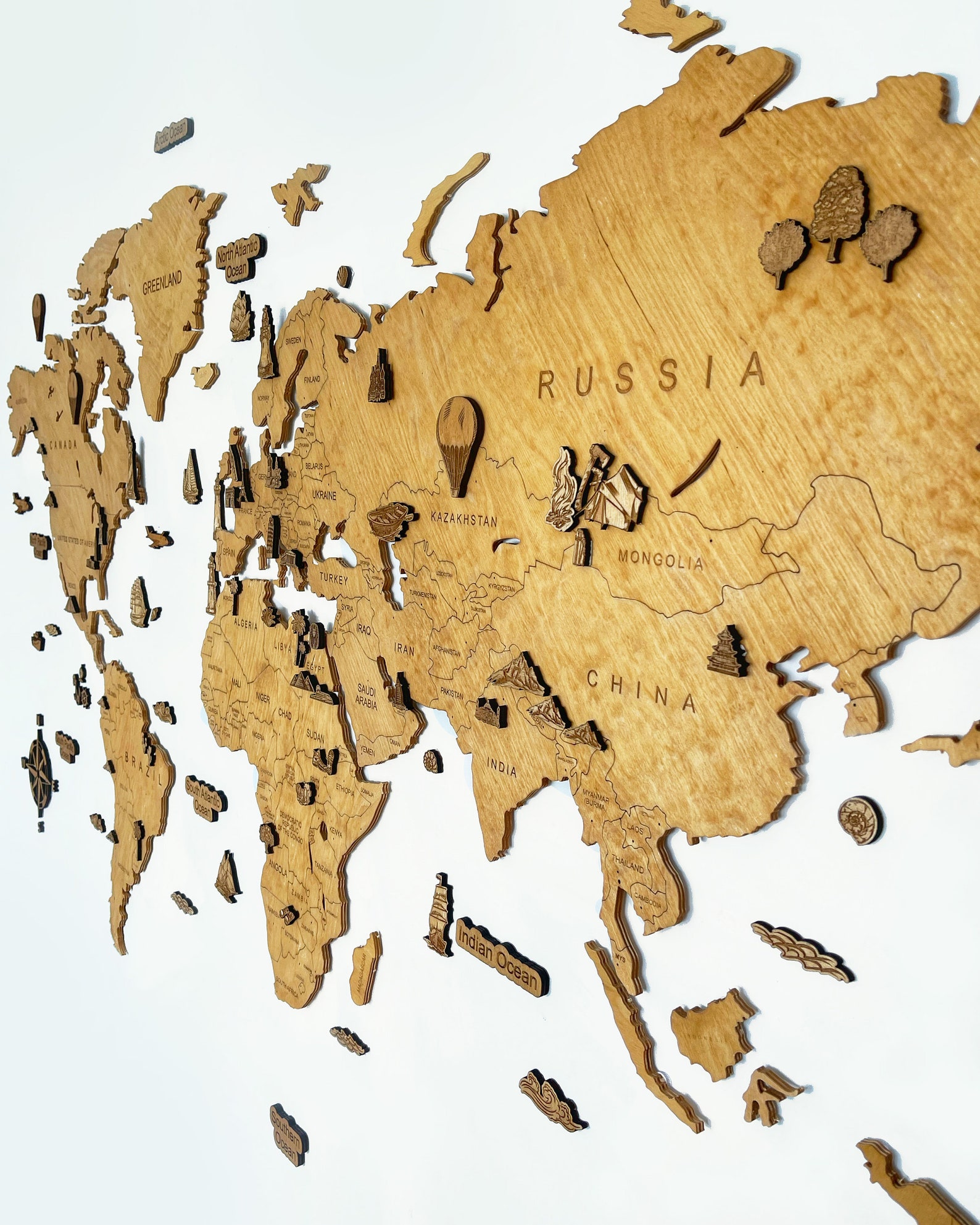 Wooden World Map Rustic Wall Decor Wall Decor Travel Map | Etsy