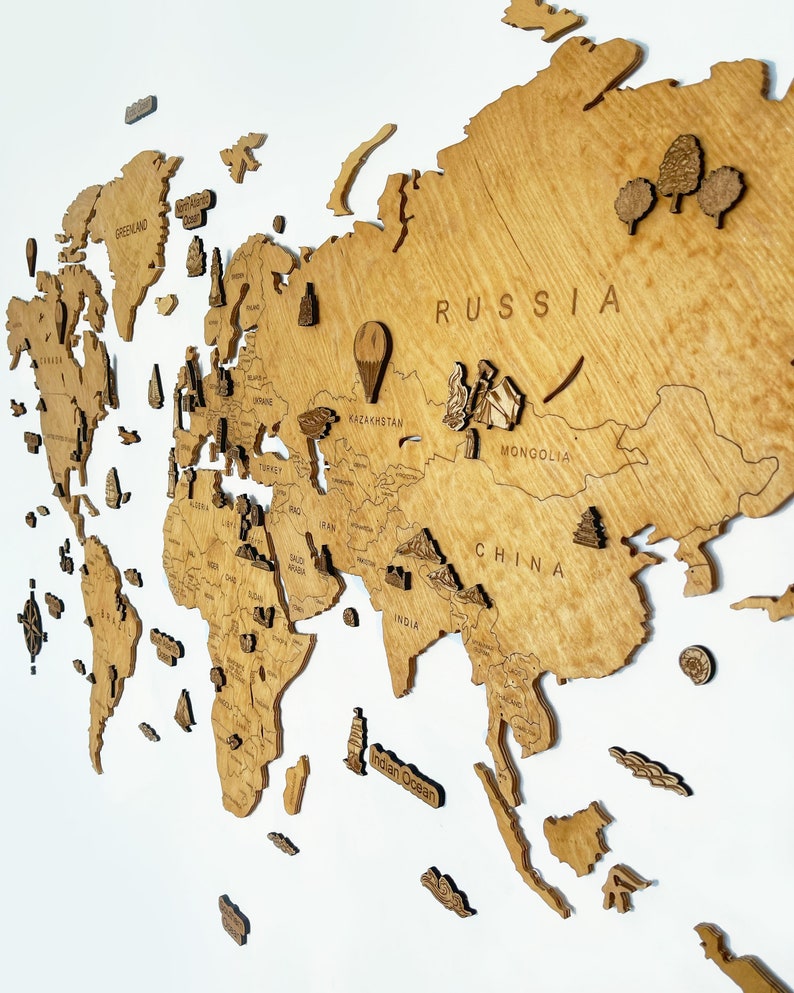 Wooden World Map Rustic Wall Decor Wall Decor Travel Map | Etsy