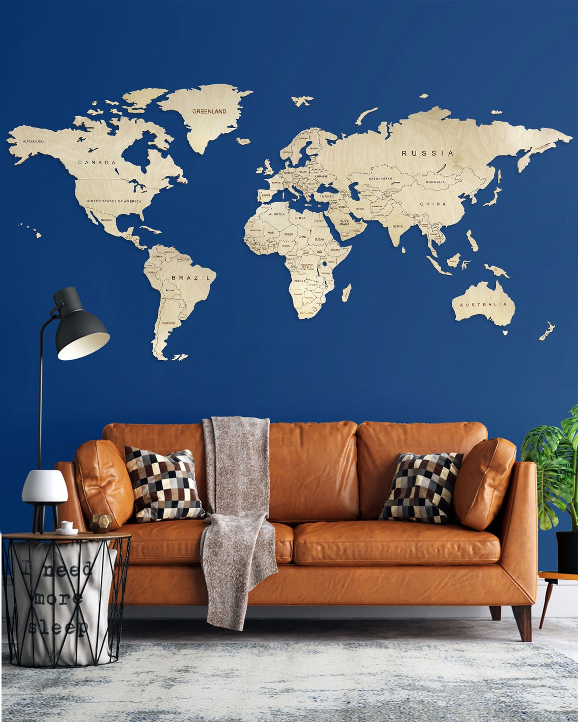 Wooden World Map Rustic Wall Decor Wall Decor Travel Map Etsy