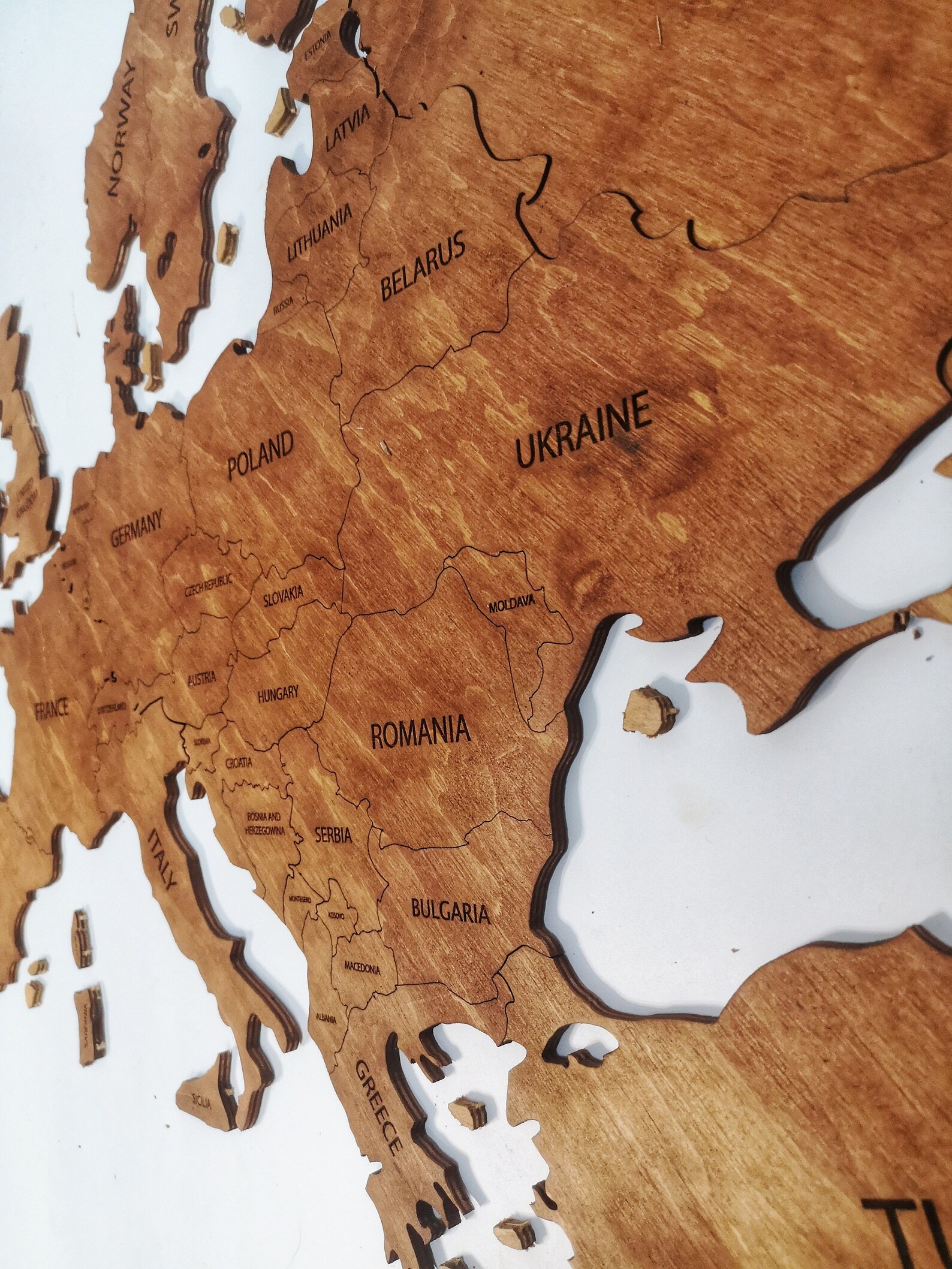 Wood Map of Europe Home Decor Wall Art Gift for Husband | Etsy