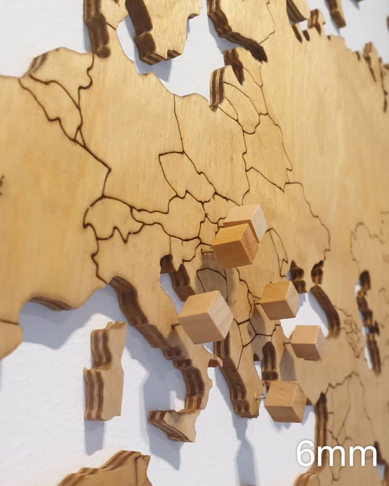 Wooden Wall Map Wooden Map of the World Wind Rose Frames | Etsy