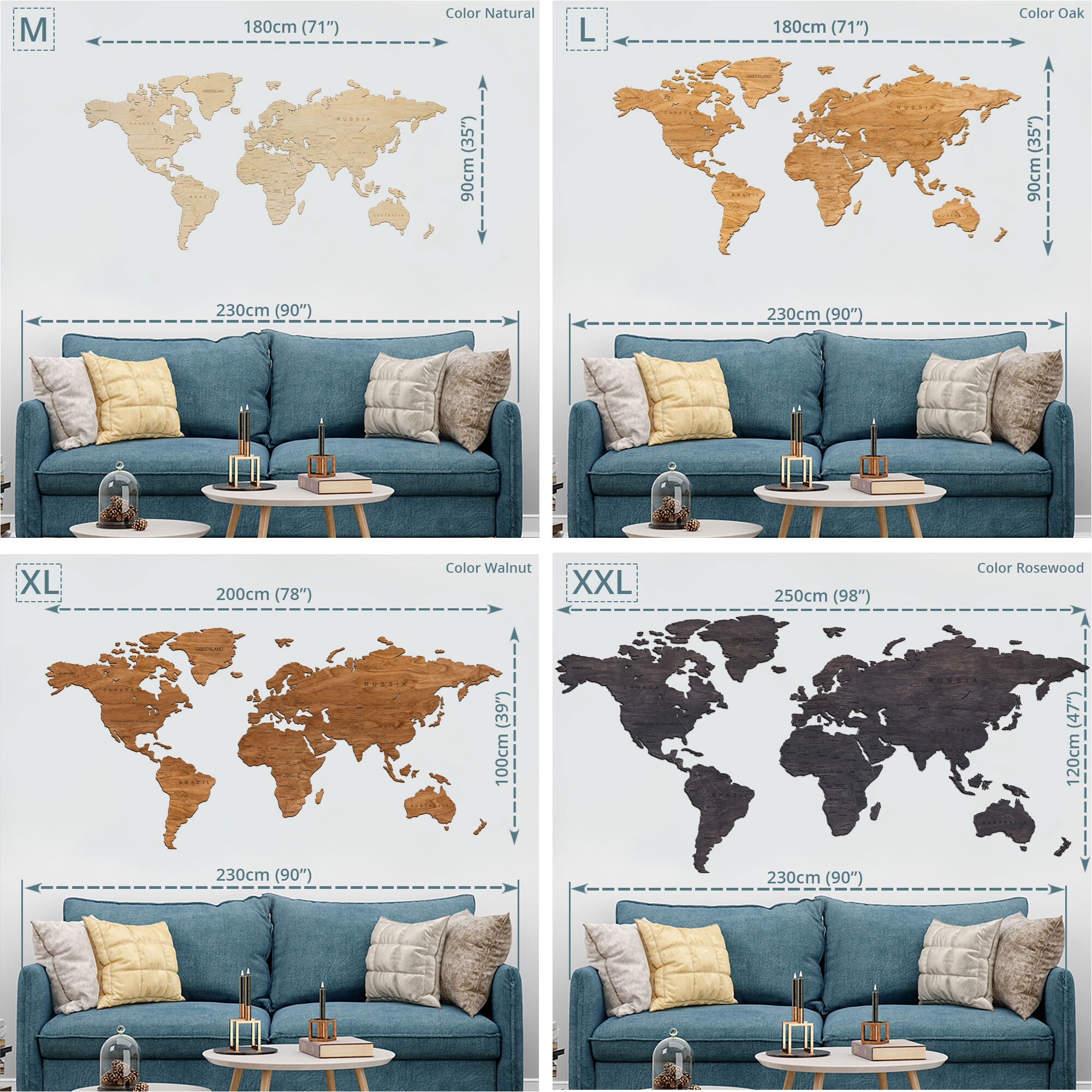 Wooden Wall Map Wooden Map of the World Wind Rose Frames | Etsy