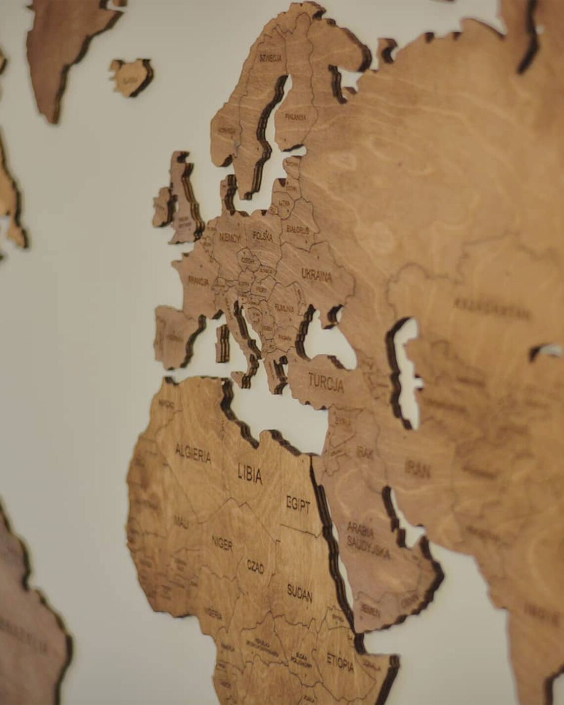 Wooden Wall Map Wooden Map of the World Wind Rose Frames | Etsy