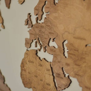 Wooden Wall Map Wooden Map of the World Wind Rose Frames | Etsy