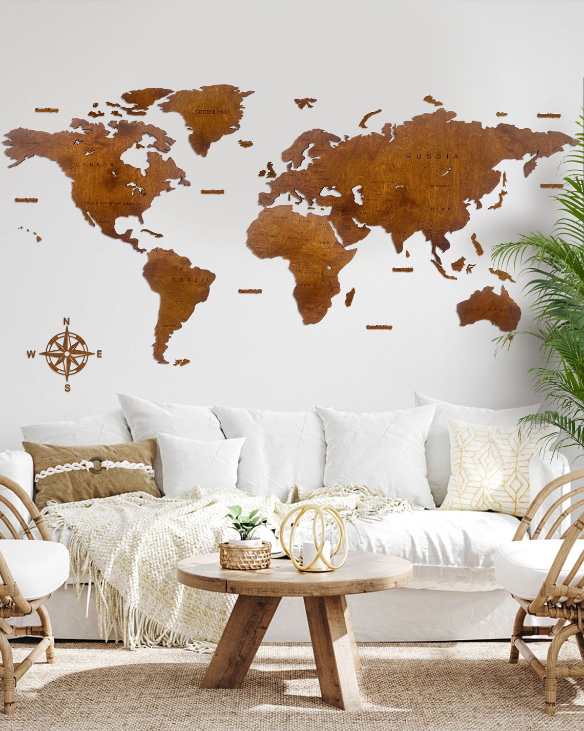 Wooden World Map Rustic Wall Decor Wall Decor Travel Map - Etsy