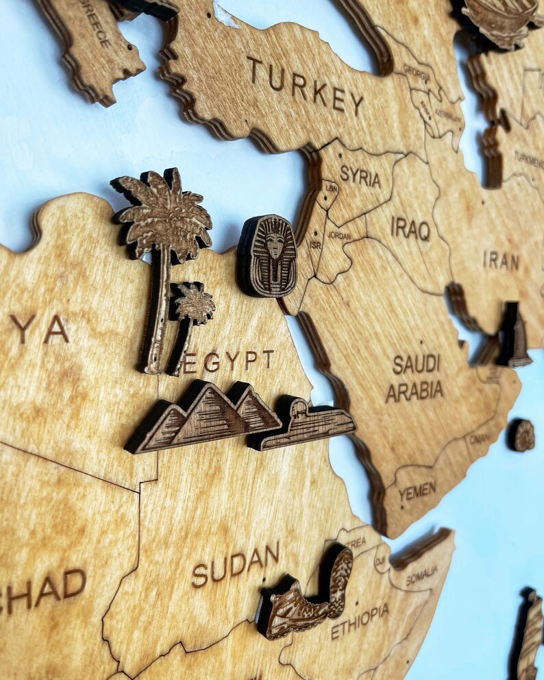 Wooden World Map Rustic Wall Decor Wall Decor Travel Map | Etsy