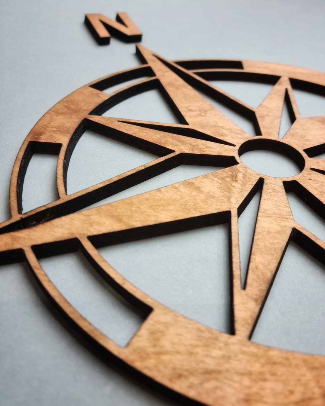 Wall Decor: Rustic Wooden Compass Rose - Nautical Wind Rose for ...