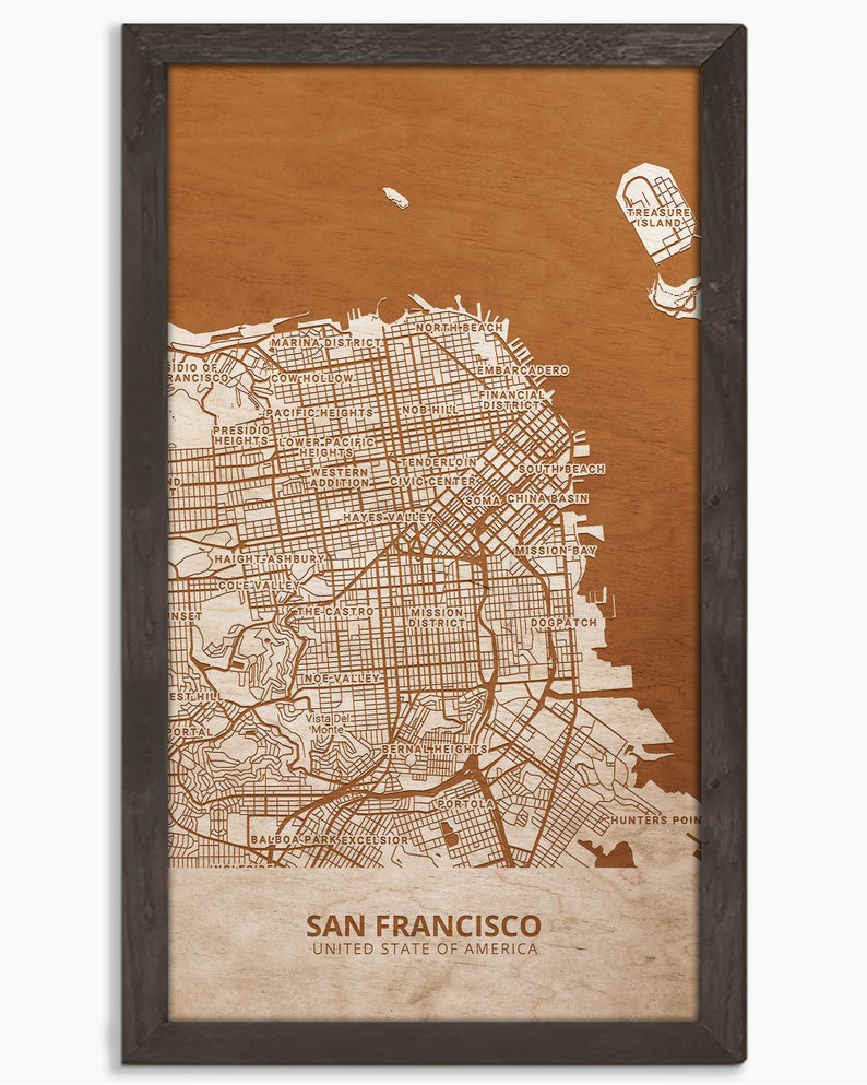 Street Map Art Wooden Wall Art Wall Art in Frame Decorative - Etsy