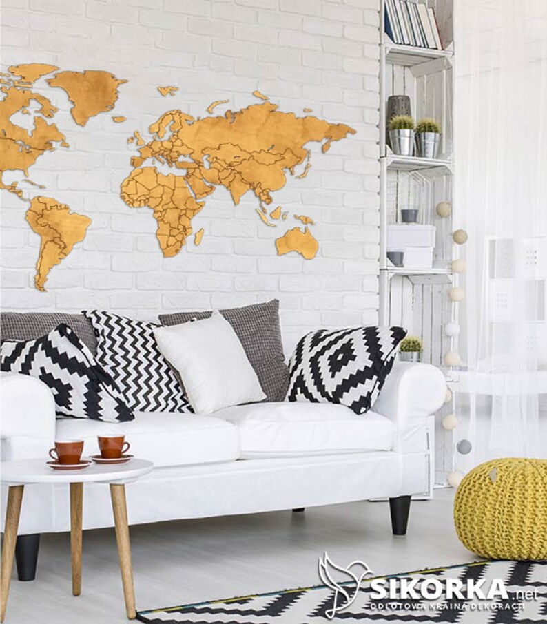 Wooden Wall Map Wooden Map of the World Wind Rose Frames | Etsy