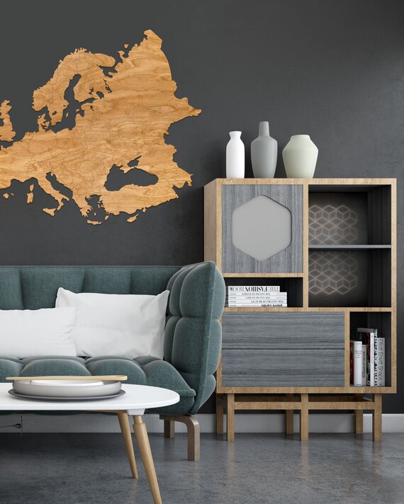 Wooden Map of Europe Home Decor Wall Art Gift for | Etsy