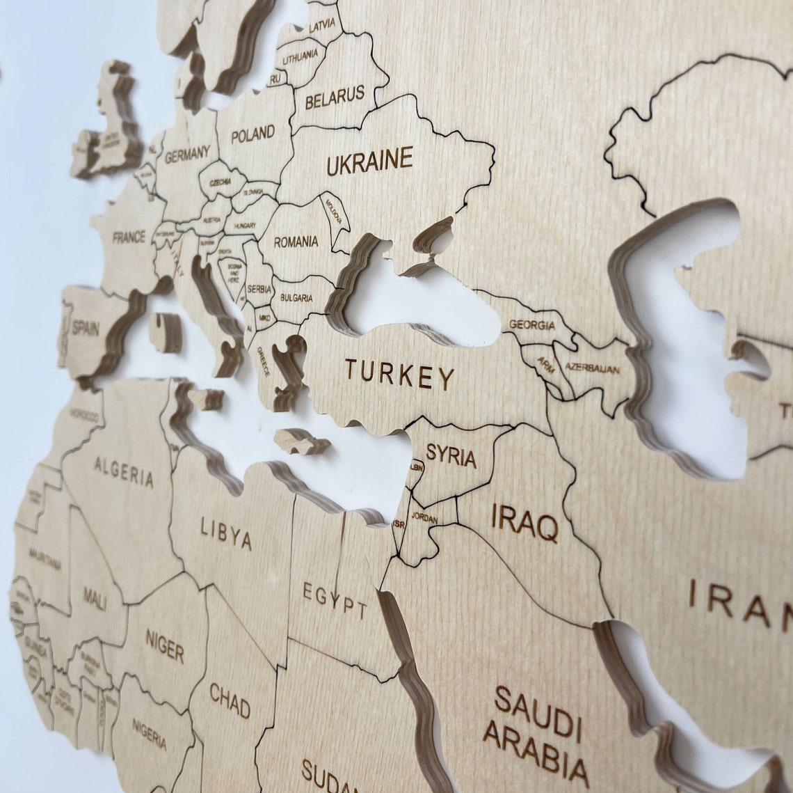 Wooden Wall Map Wooden Map of the World Wind Rose Frames - Etsy