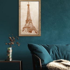 Eiffel Tower Wall Art, Eiffel Tower Engraved Wood Laser, Wall ...