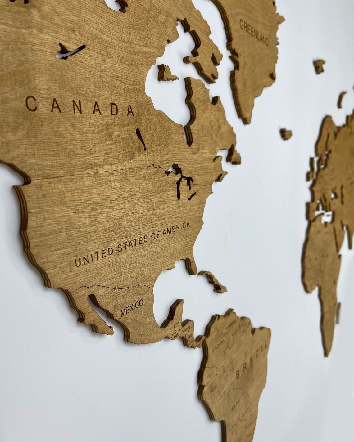 Wooden Wall Map Wooden Map of the World Wind Rose Frames - Etsy