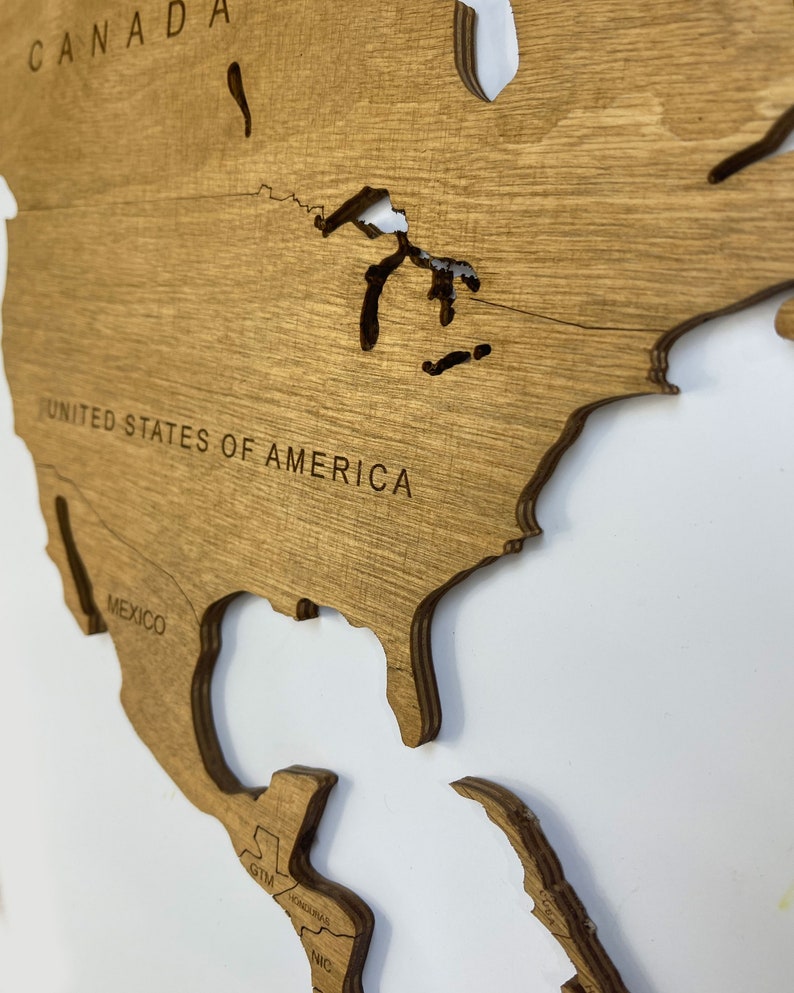 Wooden Wall Map Wooden Map of the World Wind Rose Frames - Etsy