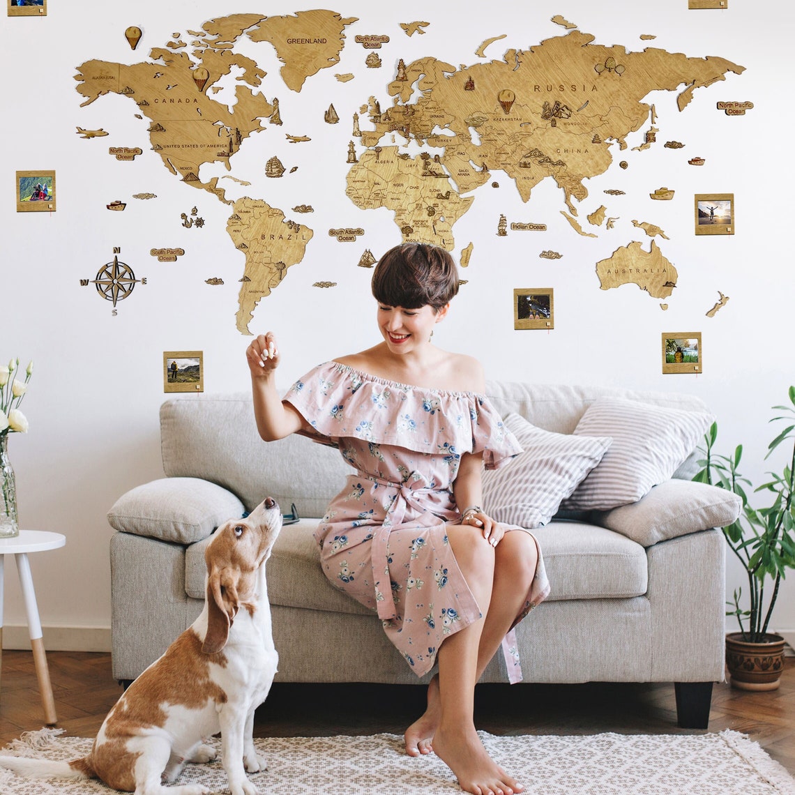 Wooden World Map Rustic Wall Decor Wall Decor Travel Map | Etsy