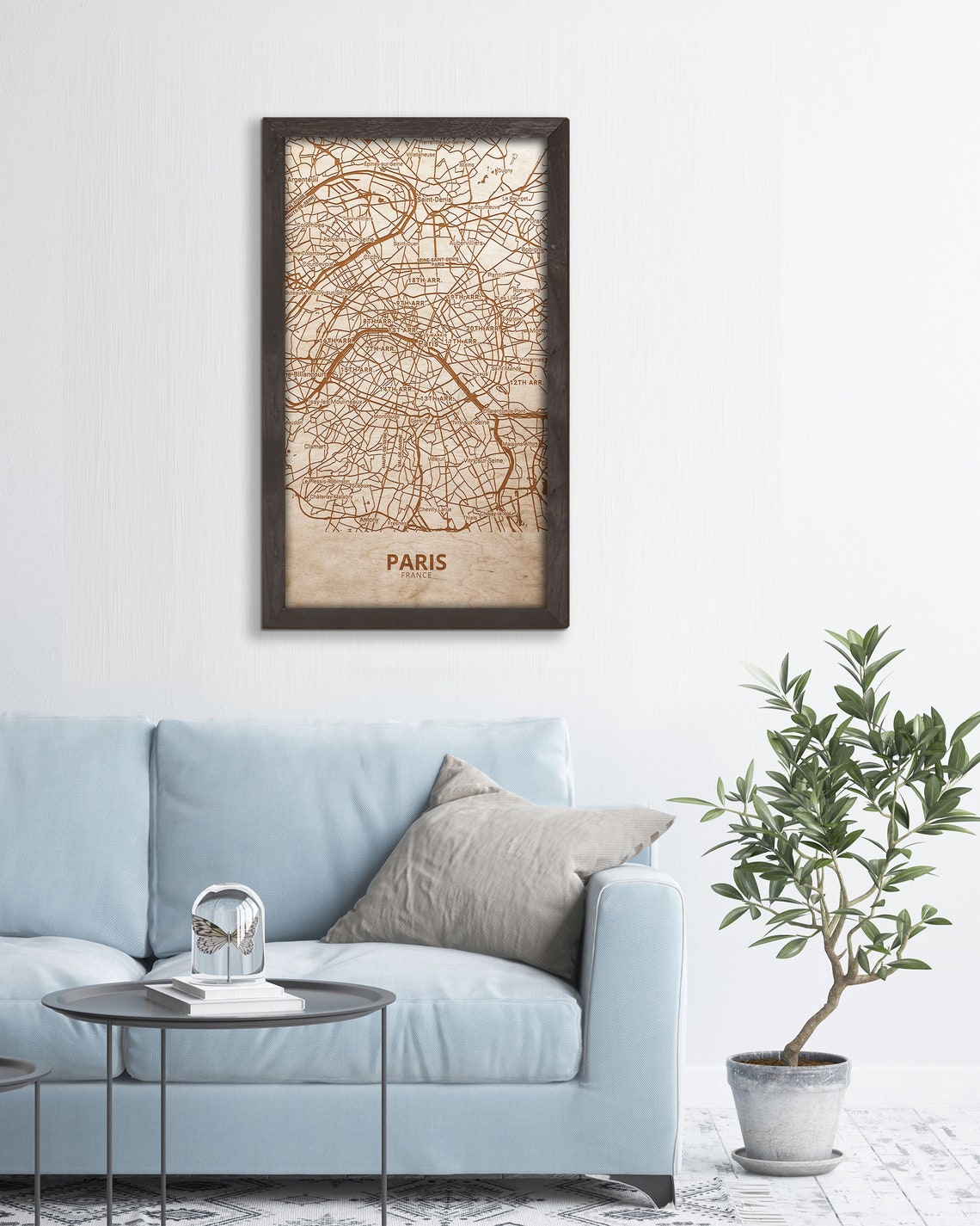 Paris Map Wall Art Paris Wood Map Wood Map of France Wall - Etsy