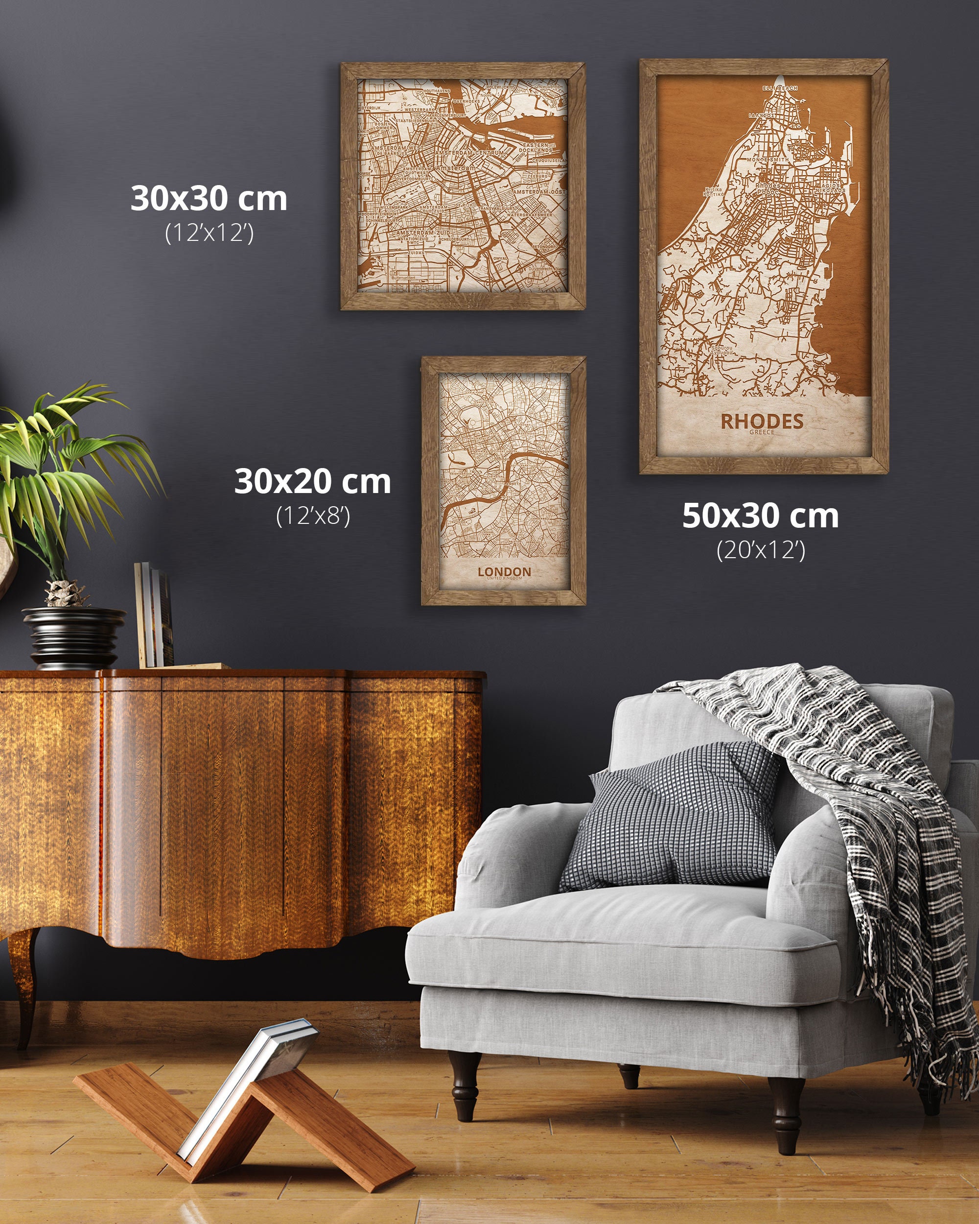 Rhodes City Map Wall Art Rhodes Engraved Wood Map Wall - Etsy