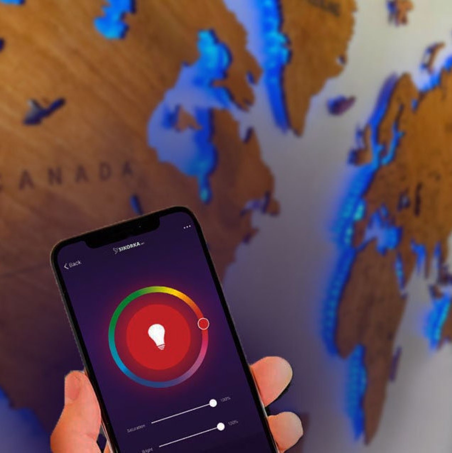 LED Illuminated Wooden World Map Classic - Etsy