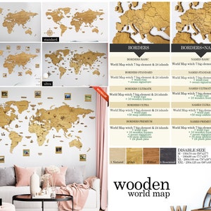 Wooden World Map Rustic Wall Decor Wall Decor Travel Map | Etsy