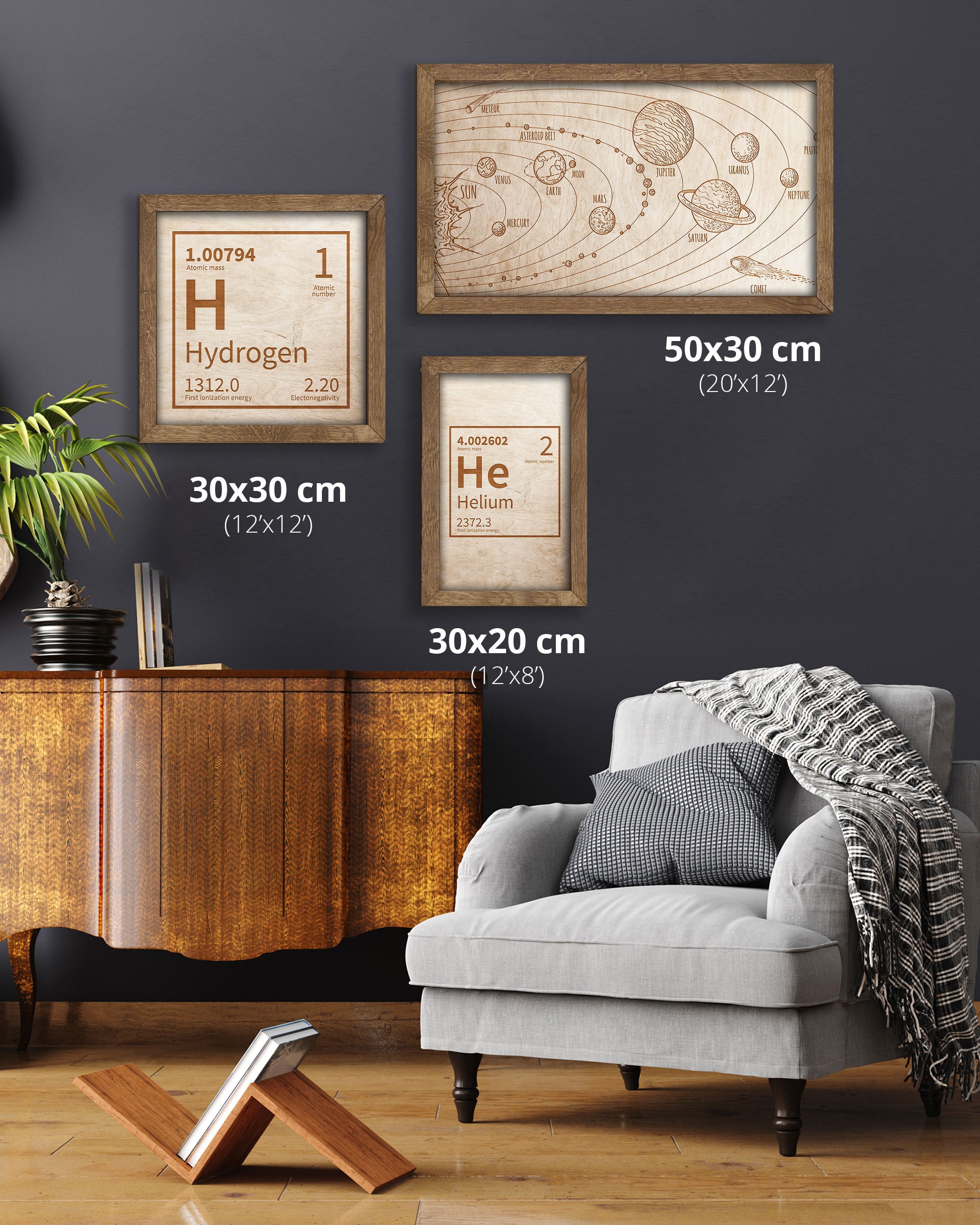 Solar System Wall Art Solar System Engraved Wood Laser Wall - Etsy