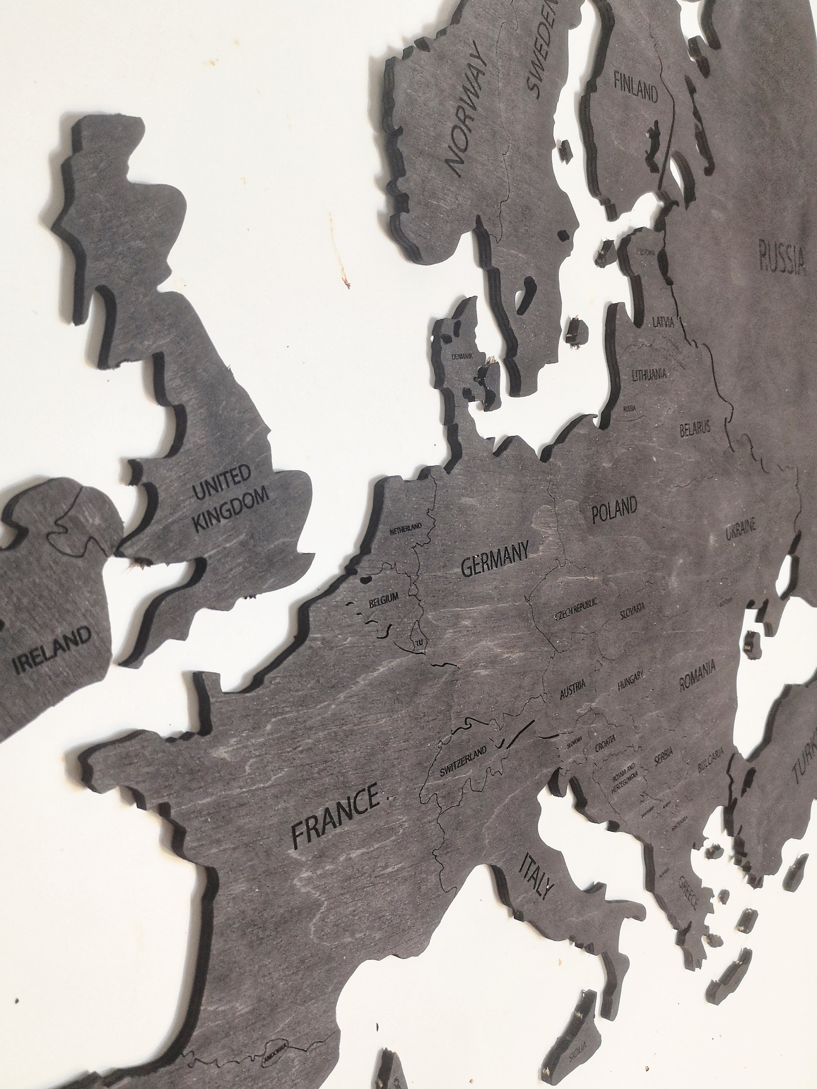 Wooden Map of Europe Home Decor Wall Art Gift for | Etsy