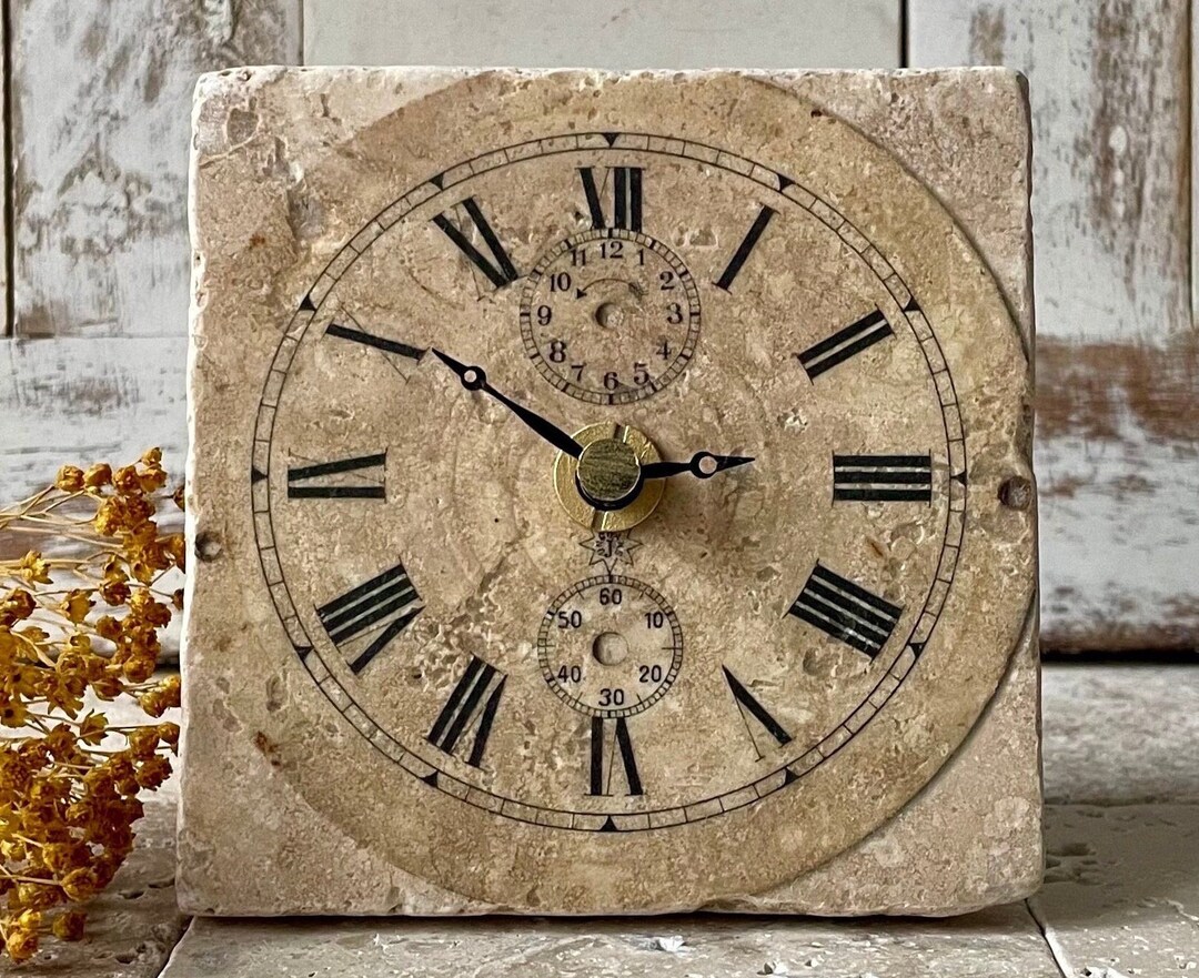 Tile Clock Italian Design, Mini Clock, Table Clock vintage Look Home ...