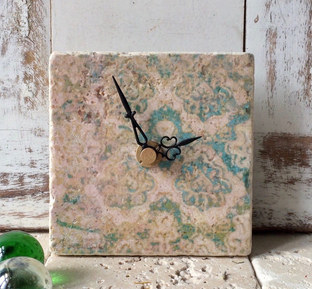 Upcycling Clock Tile Clock Italian Design Vintage Look - Etsy