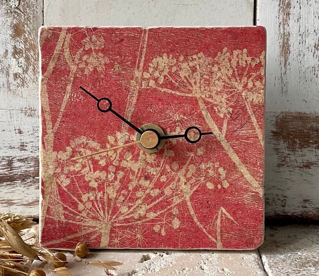 Antique Marble Tile Clock, Table Clock, Wall Clock primavera Mini Clock ...