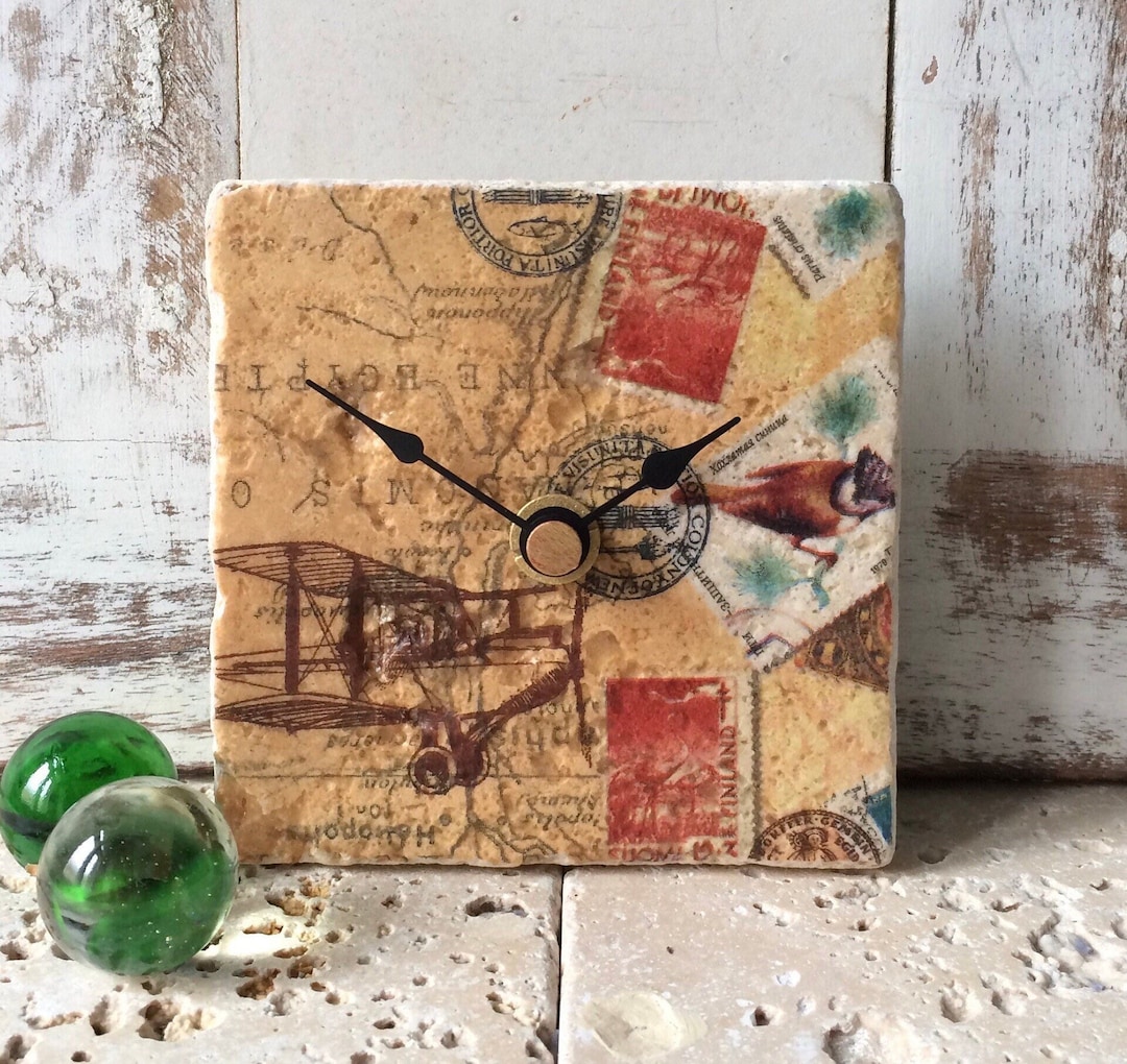 Upcycling Tile Clock Mini Clock Grandfather Clock Desk - Etsy