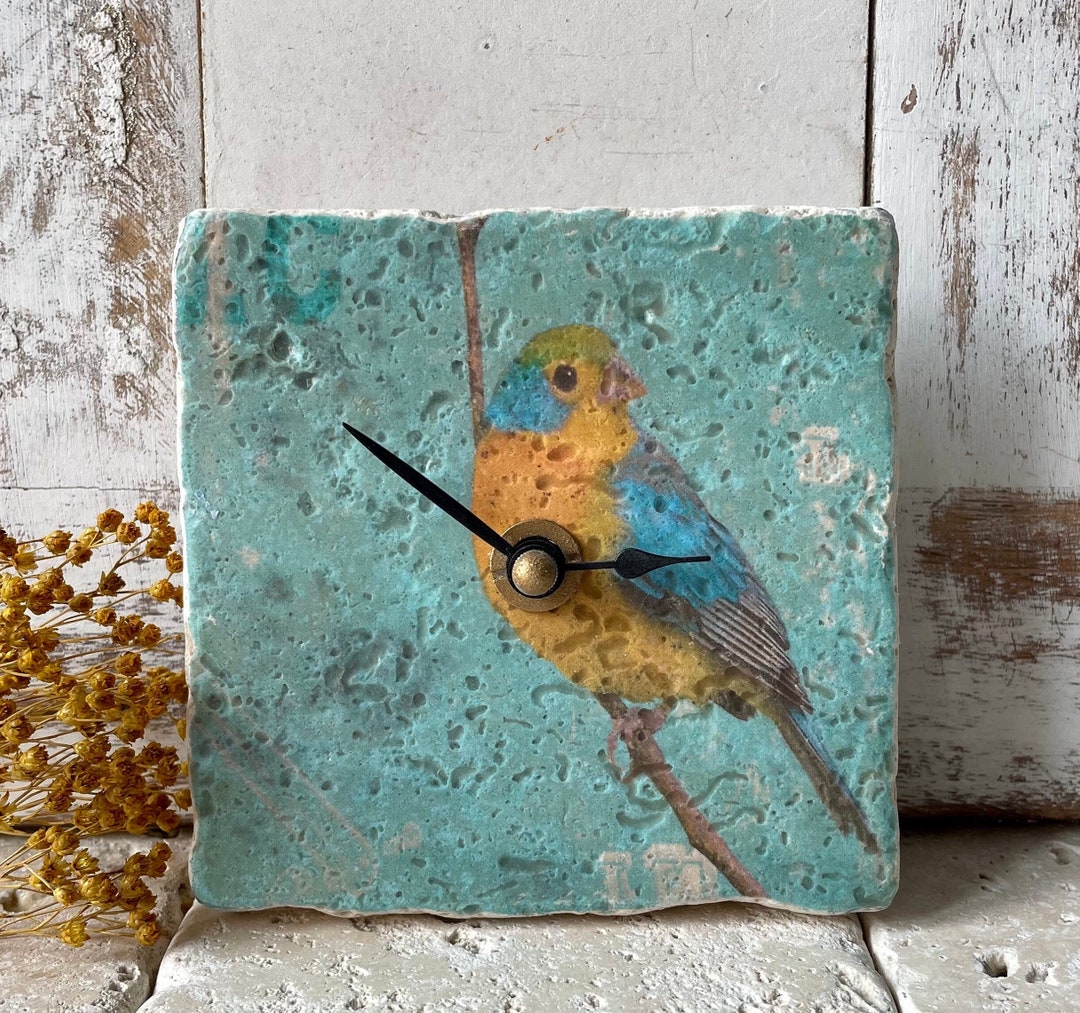 Wall Clock Mini Clock Desk Clock Tile Clock bird Birthday - Etsy