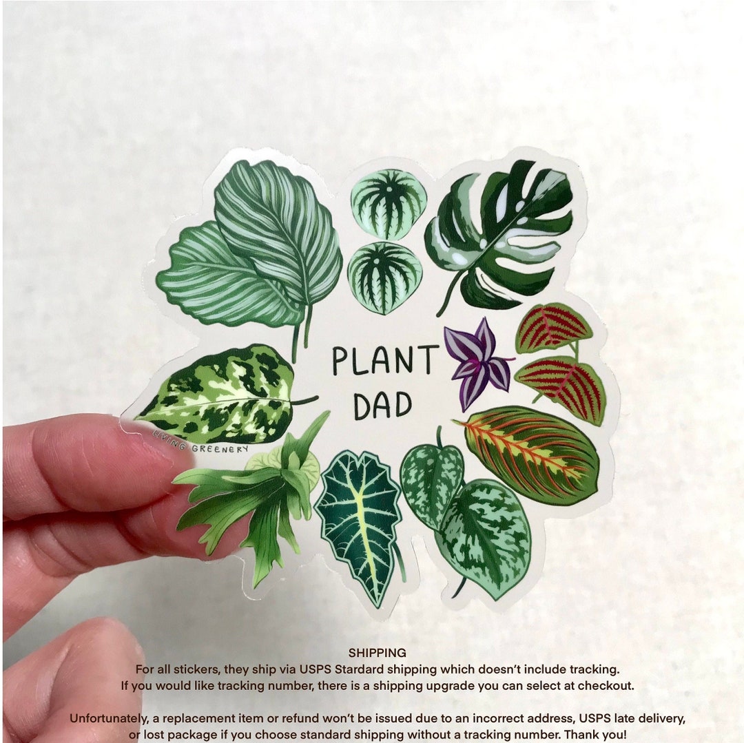 Clear Plant Dad Sticker || Vinyl Die Cut Sticker || House Plant Sticker ...