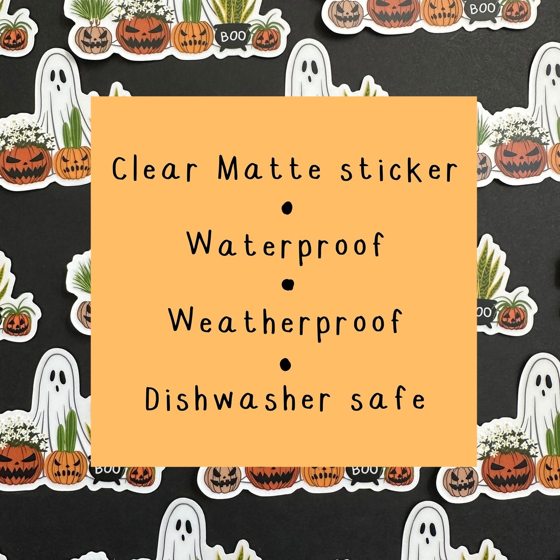 Ghost With Plants Stickers, Ghost With Pumpkin Stickers, Halloween ...