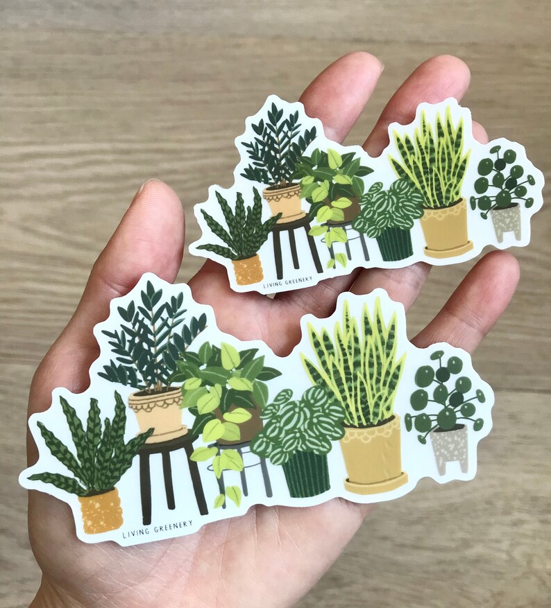 Clear Potted Plant Sticker, Plant Stickers, Plant Mom, Plant Dad, Plant ...
